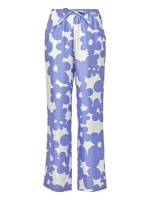 Marni Floral Silk Wide-leg Trousers - Blue