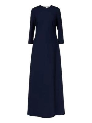 Oscar De La Renta Embellished Open-back Wool-blend Kaftan - Black