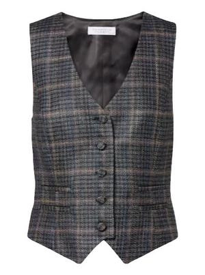 Gabriela Hearst Coleridge Checked Wool And Silk Vest - Black