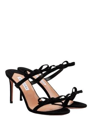 AQUAZZURA Soave Suede Mules - Black