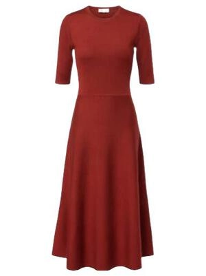 Gabriela Hearst Round Neck Maxi Dress In Wool, Cashmere, And Silk Blend - Red