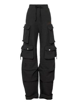 Attico Cotton Fleece Cargo Pants - Black