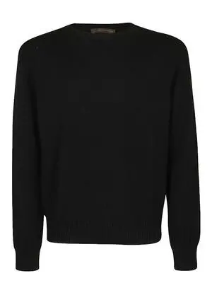 JEORDIE'S Merino Wool Crew Neck Sweater - Black