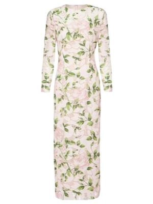 Oscar De La Renta Floral Guipure Lace Maxi Dress - Nude