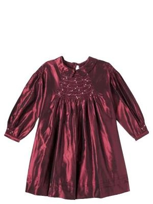 Bonpoint Jeanne Embellished Silk Taffeta Dress - Red