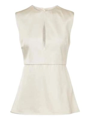 JIL SANDER Sleeveless Peplum Top - White