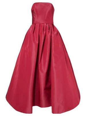 CAROLINA HERRERA Strapless Belted Silk Cocktail Dress