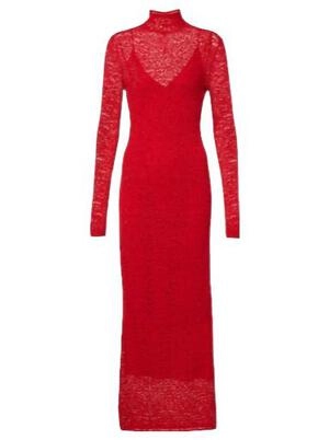 Gabriela Hearst Lethe Pointelle Wool And Silk Maxi Dress - Red