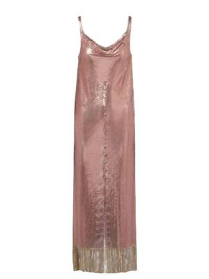 Rabanne Fringed Metallic Midi Dress - Brown