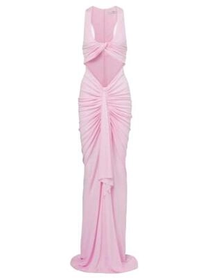 Christopher Esber Ruched Maxi Dress With Cutout Front - Pink