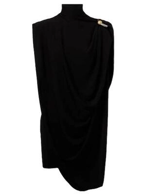 JEAN PAUL GAULTIER High Neck Draped Mini Dress - Black