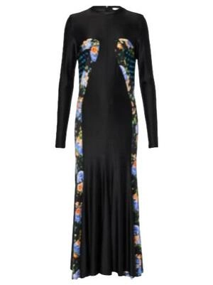 Rabanne Floral Jersey Maxi Dress - Black