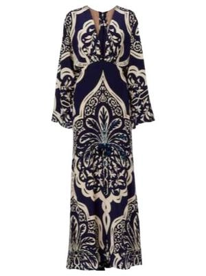 JOHANNA ORTIZ Johanna Ortiz Sequined Printed Silk Maxi Dress