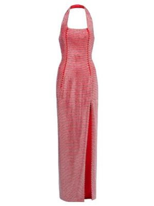 AREA Crystal-embellished Halterneck Gown - Pink