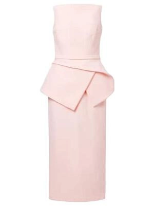 SAFIYAA LONDON Belted Crêpe Midi Dress - Pink