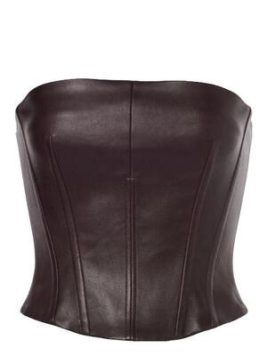 STOULS Stouls Rosalia Strapless Leather Corset Top