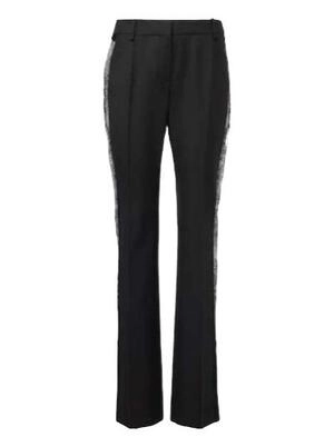 Nina Ricci Wool Pants With Lace Panels - Black
