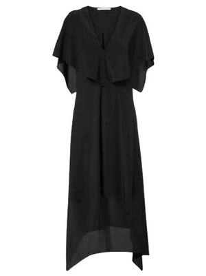 STELLA MCCARTNEY Stella McCartney Black Silk Maxi Dress With Cape Effect