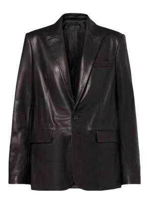 NILI LOTAN Leather Blazer - Black