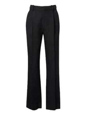 Victoria Beckham High-rise Virgin Wool Tailored Straight-leg Trousers - Black