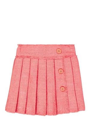 Dolce & Gabbana Pleated Cotton-blend Tweed Skirt - Pink
