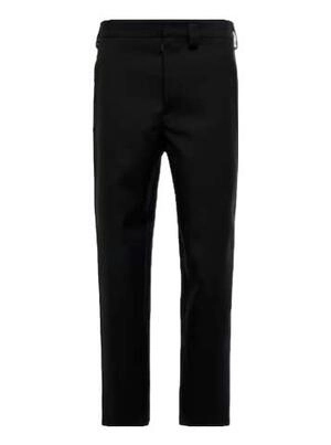 JIL SANDER Slim-fit Wool Pants With Leather Trim - Black
