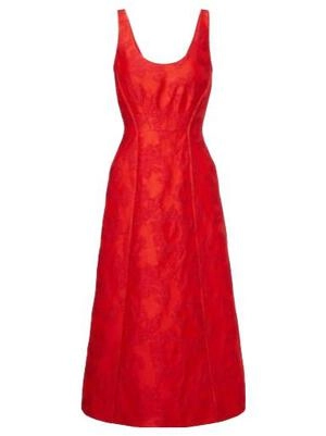 EMILIA WICKSTEAD Labrina Jacquard Bouclé Midi Dress - Red