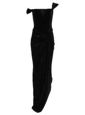 Alex Perry Asymmetrical Velvet Bustier Gown - Black