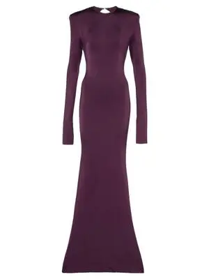 Victoria Beckham Long Sleeve Open Back Maxi Dress - Red