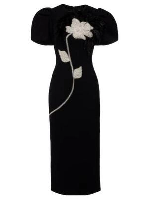 REBECCA VALLANCE Rebecca Vallance Embellished Floral Crepe Dress