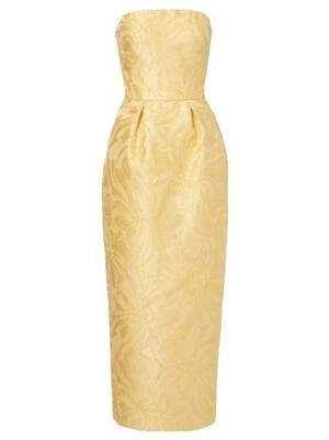 Monique Lhuillier Off-the-shoulder Floral Jacquard Cocktail Dress - Nude