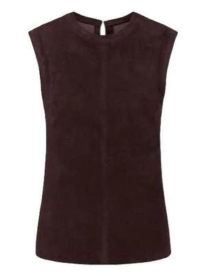 Stouls Miuccia Suede Sleeveless Top - Black