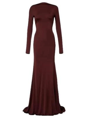 David Koma Gathered Jersey Gown - Brown