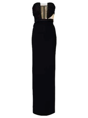 NENSI DOJAKA Strapless Gown With Cutouts And Sheer Panels - Black