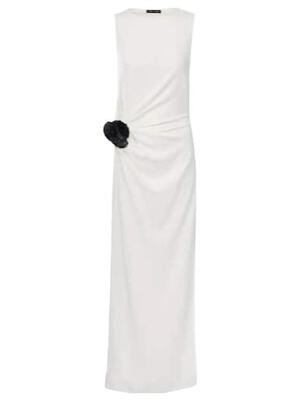 Proenza Schouler Floral Appliqué Crêpe Maxi Dress - White