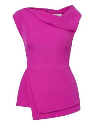 SAFIYAA LONDON Farrah Draped Crepe Top - Pink