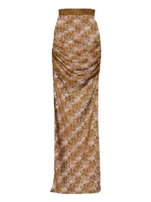 Alex Perry Floral Lace Maxi Skirt - Brown