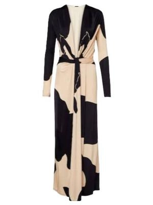 Johanna Ortiz Knotted Printed Maxi Dress - Black