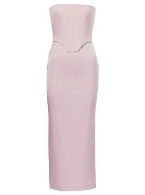 Alex Perry Draped Crepe Satin Corset Dress - Pink