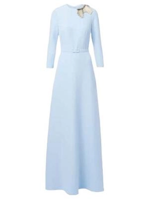 SAFIYAA LONDON Embellished Crêpe Gown - Blue