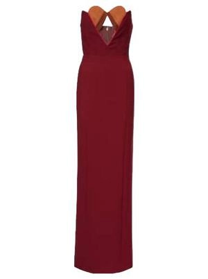 NENSI DOJAKA Strapless Gown With Cutout Detail - Red