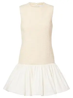 PATOU Sleeveless Tweed Mini Dress With Ruched Details - No