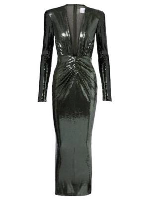 ALEX PERRY Alex Perry Gathered Sequin Gown