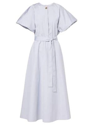 Altuzarra Paulina Striped Cotton Midi Dress - White