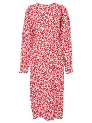 Marni Satin Midi Dress With Floral Print - Pink