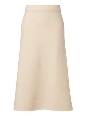 JIL SANDER A-line Wool Midi Skirt - Nude