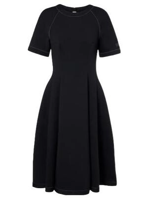 Marni Cotton-blend Jersey Midi Dress With Pleated Skirt - Black