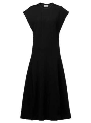 JIL SANDER Ribbed-knit Midi Dress - Black