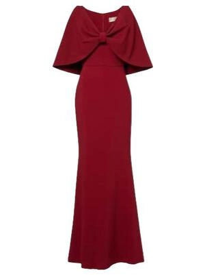 Elie Saab Caped Cady Gown - Red
