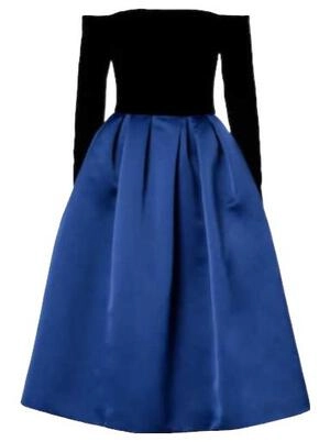 Carolina Herrera Off-shoulder Crêpe And Satin Midi Dress - Blue